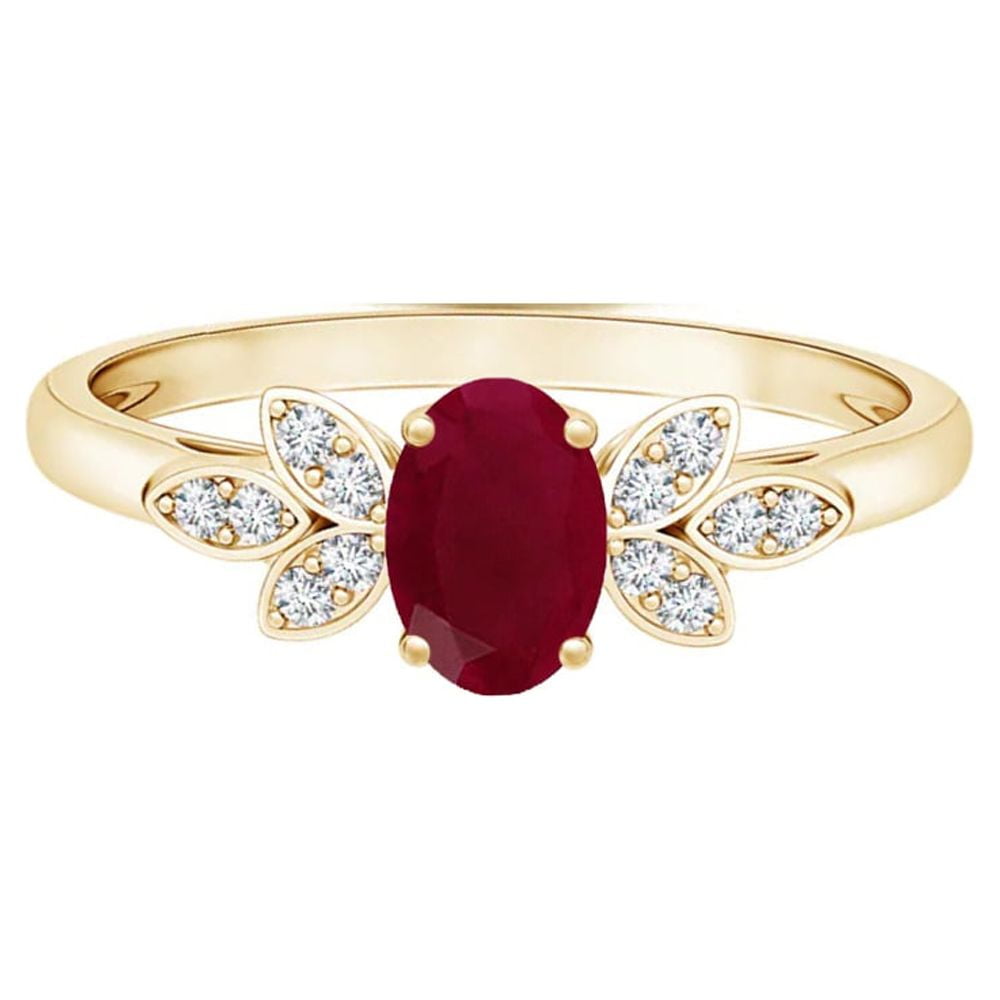 Art Deco 1 Ctw Oval Ruby 925 Sterling Silver Women Love Wedding Ring ...