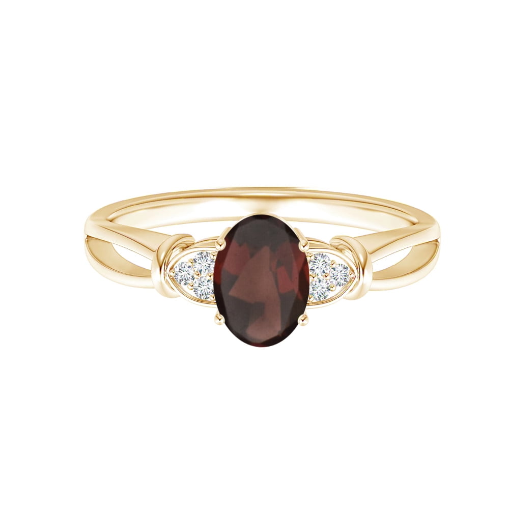 Art Deco 2 Ctw Oval Garnet Gemstone 925 Sterling Silver Women ...