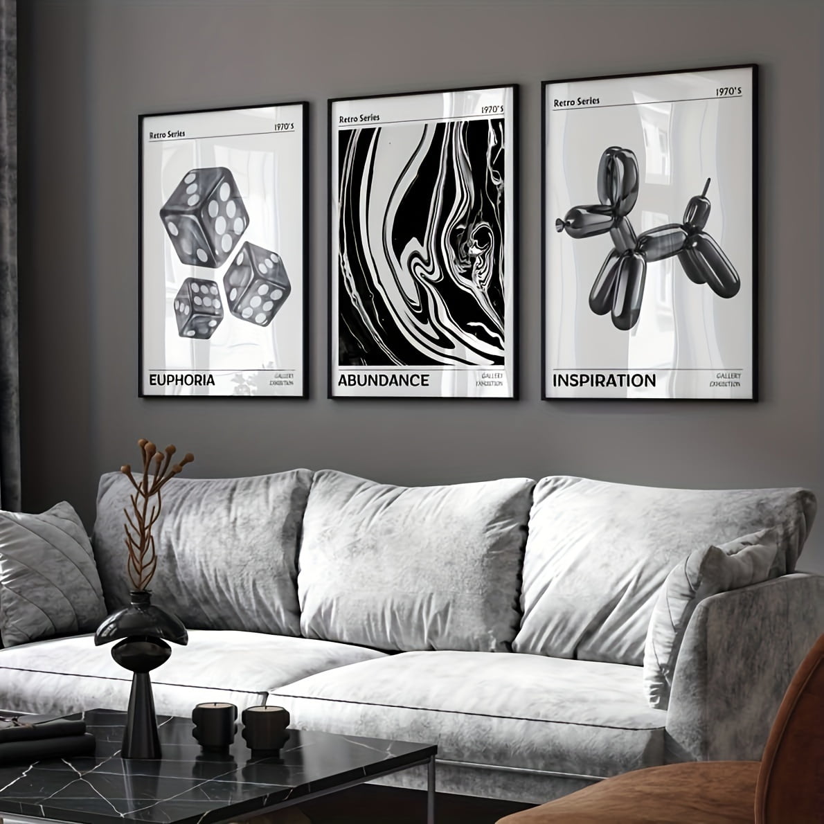 [Art Deco] 3pcs Art Deco Modern Wall Art Set | Elegant Minimalist Dice ...