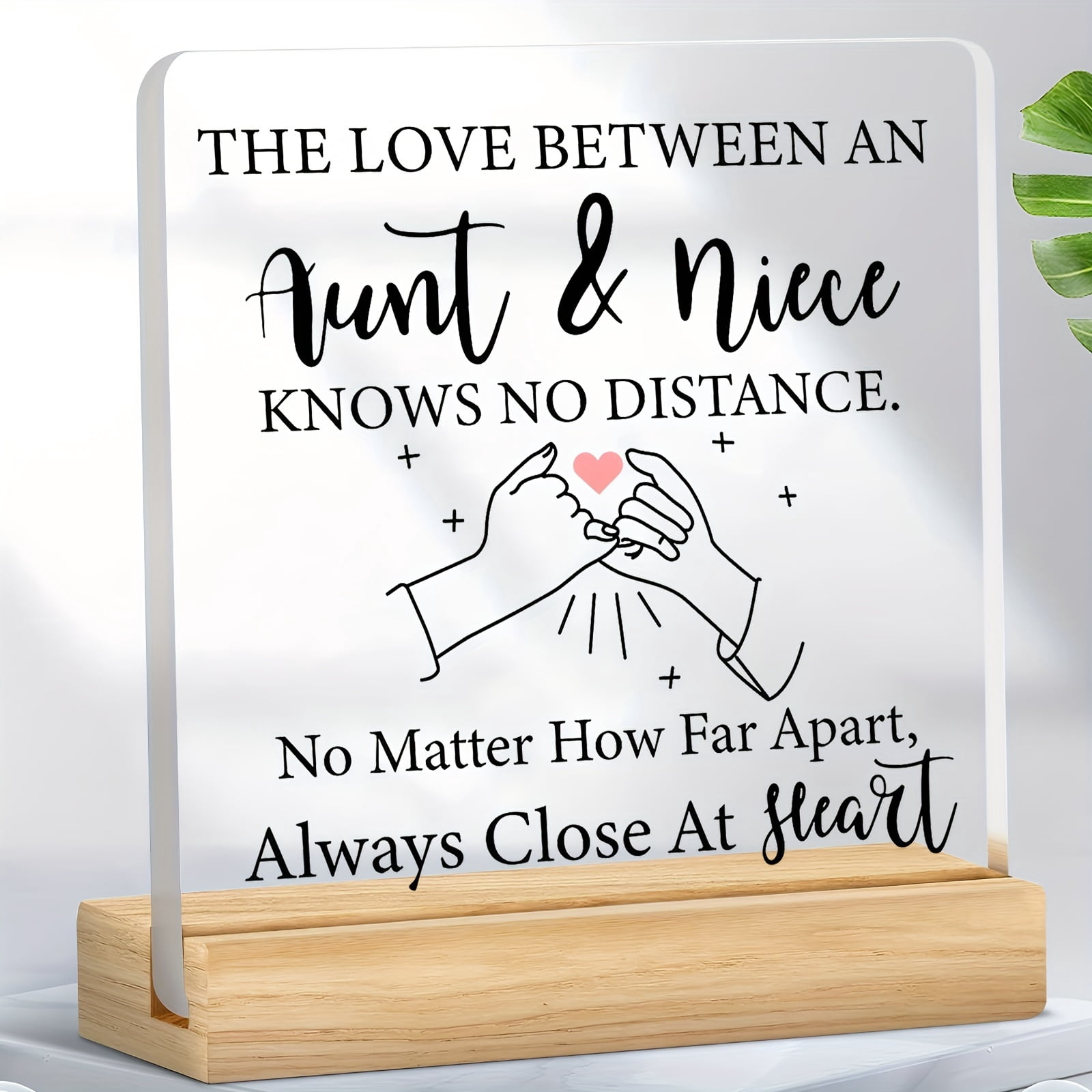 Art Deco Acrylic Aunt & Niece Love Decorative Sign with Wooden Stand ...