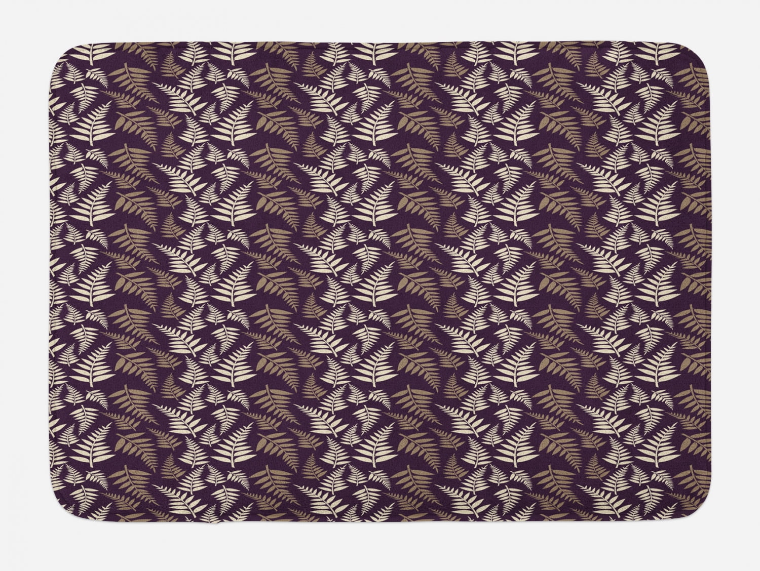 Art Deco Bath Mat, Leaves Branch Random Alignment Vintage Effect on ...