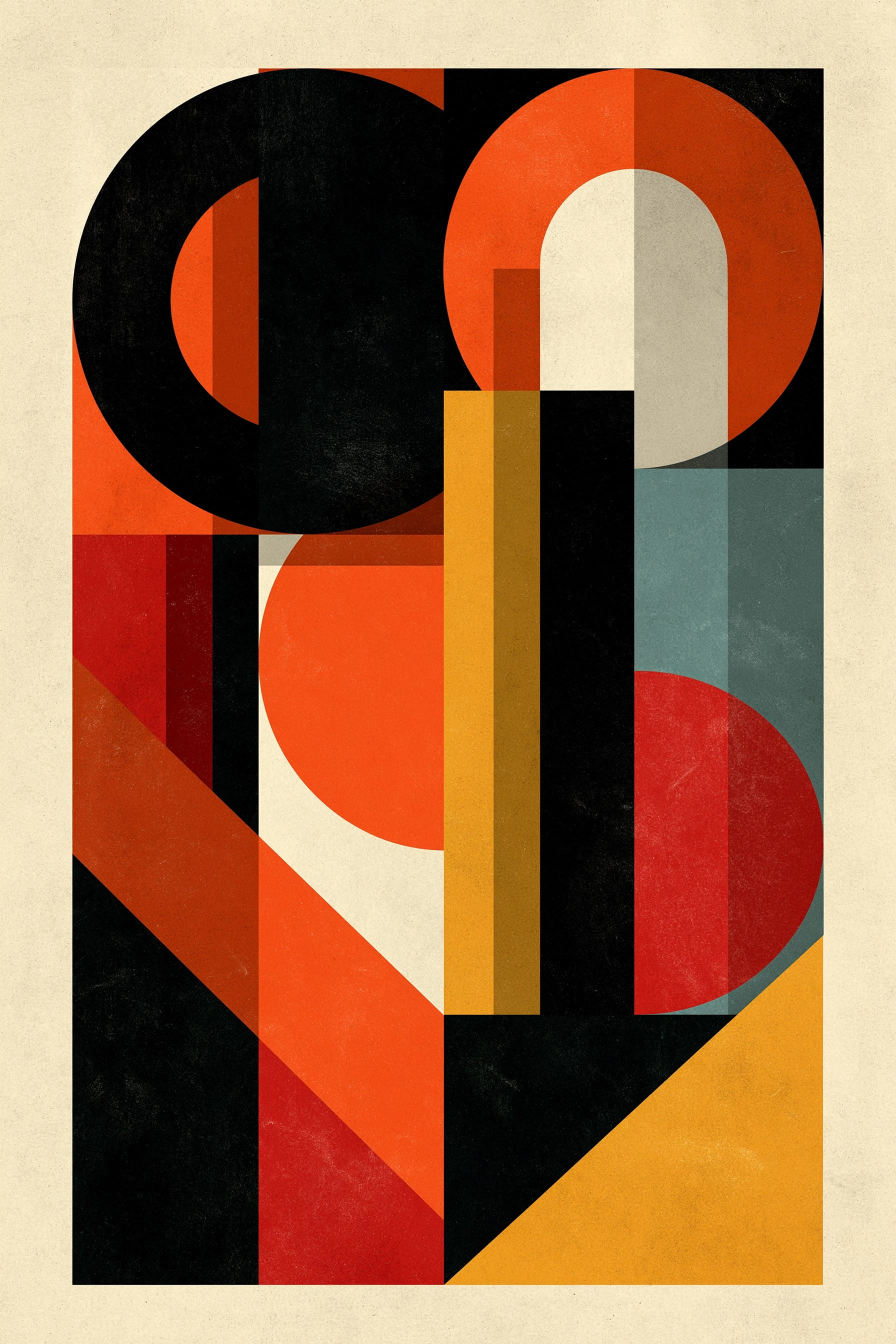 Art Deco Bauhaus / Modernist Abstract Poster Composition Poster - Bold ...