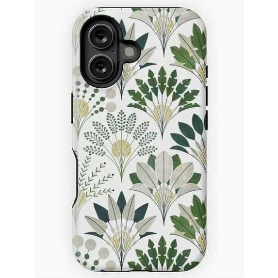 Art Deco Block Print Palms Art Phone Case for iPhone 11 12 13 14 15 16 ...