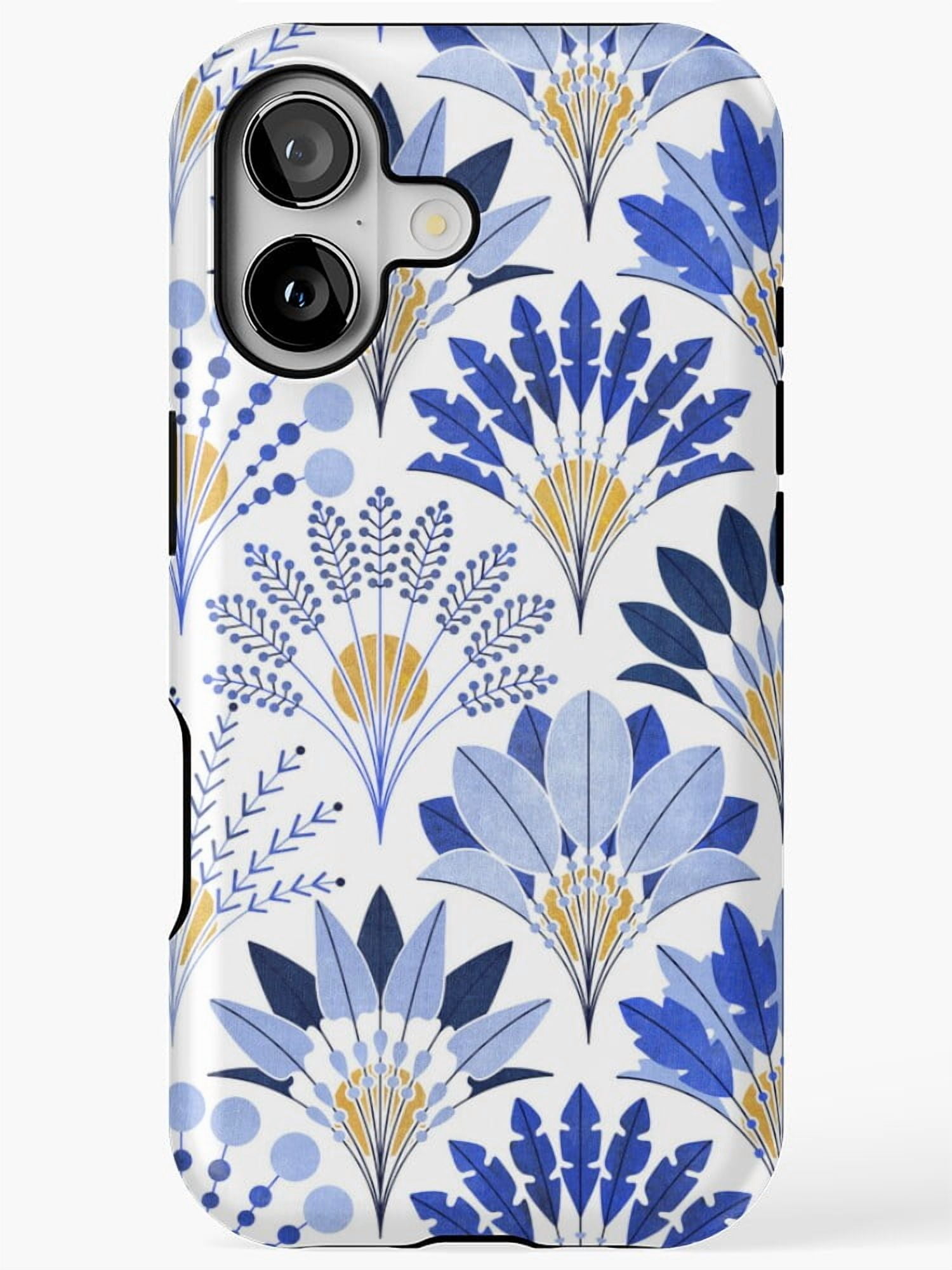 Art Deco Block Print Palms Phone Case for iPhone 11 12 13 14 15 16 17 ...