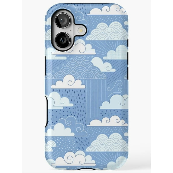 Art Deco Blue Skies Retro Art Phone Case for iPhone 11 12 13 14 15 16 ...