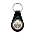 Art Deco Building Architectural Design Metal Black Leather Keychain ...