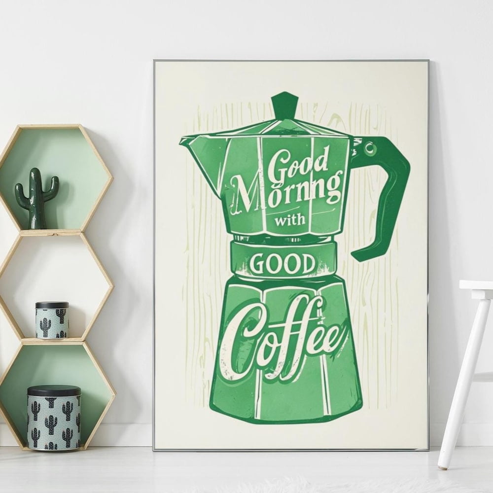 Art Deco Coffee Poster 'Good Morning' Wall Art Home Decor Vintage Gift ...