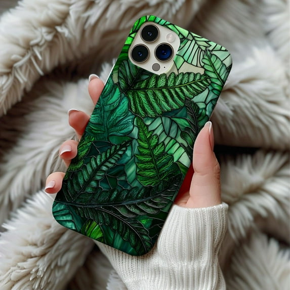 Art Deco Dark Green Artful Trendy Vintage Forest Fern Phone Case with ...
