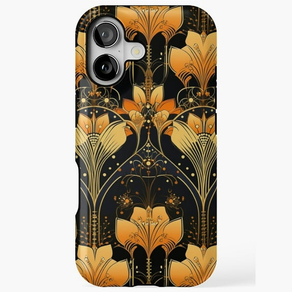 Art Deco Erte Style Floral Art Compatible Phone Case for iPhone 11-17 ...