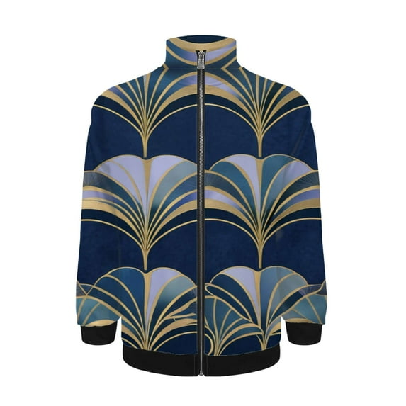 Art Deco Fan Pattern Jacket Men's Street Cool Long Sleeves Coat ...