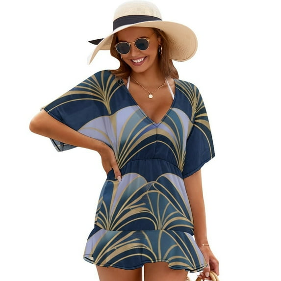 Art Deco Fan Pattern Women's Luxury Party Dress Evening Dresses Ladies ...