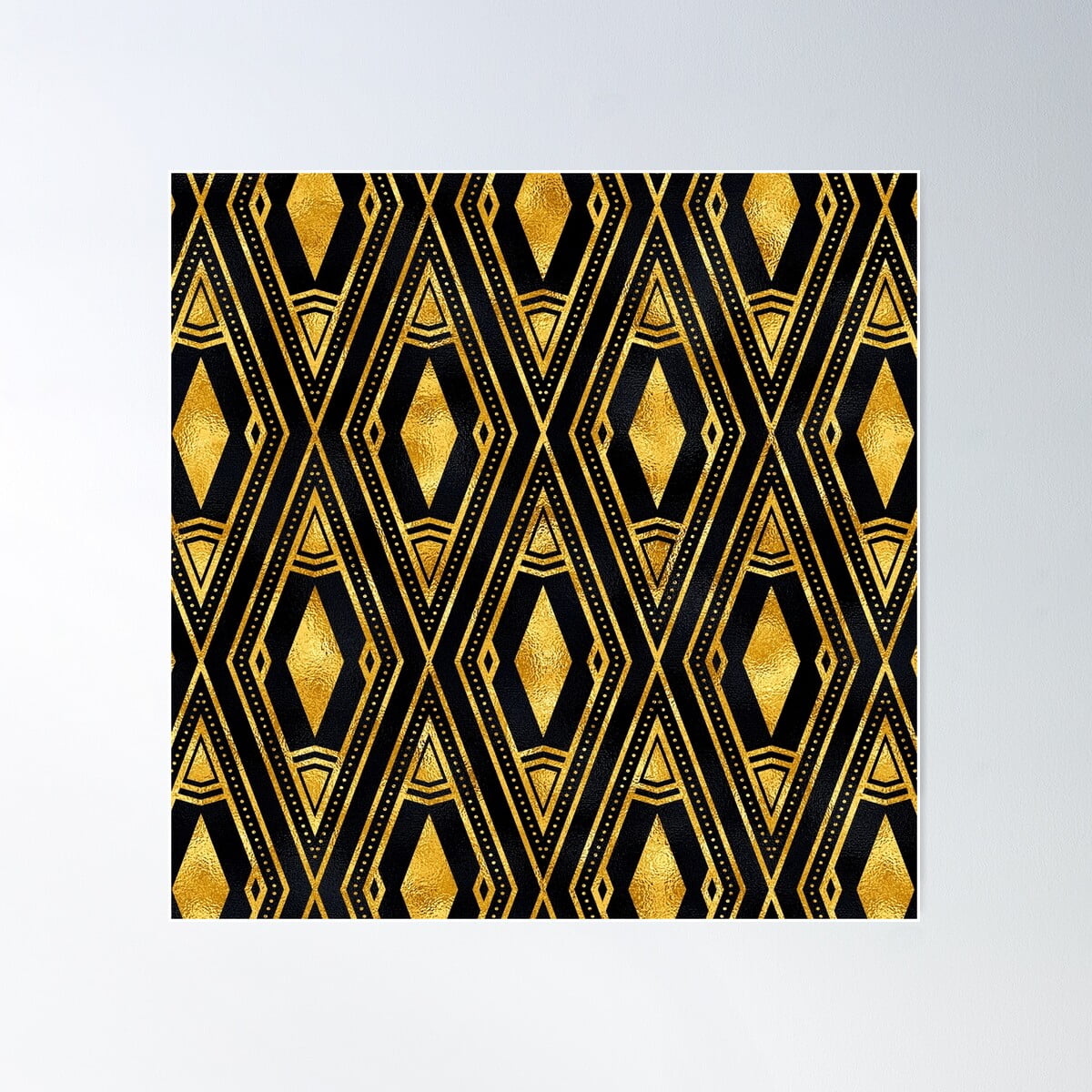 Art Deco (Faux) Diamond-Style Majestic Pattern Poster Wall Art, Modern ...