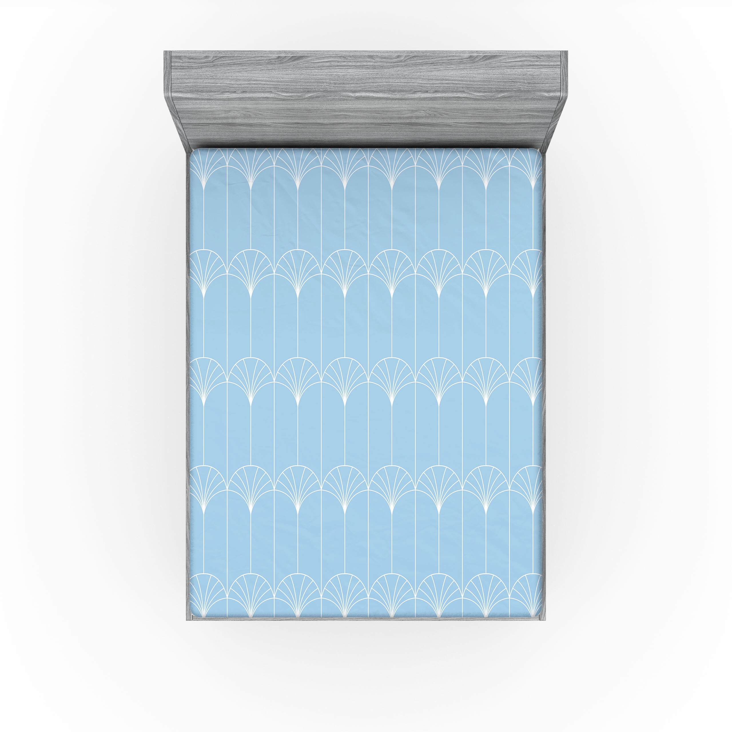 Art Deco Fitted Sheet, Simple Lines Lattice Art Nouveau Style Vintage ...