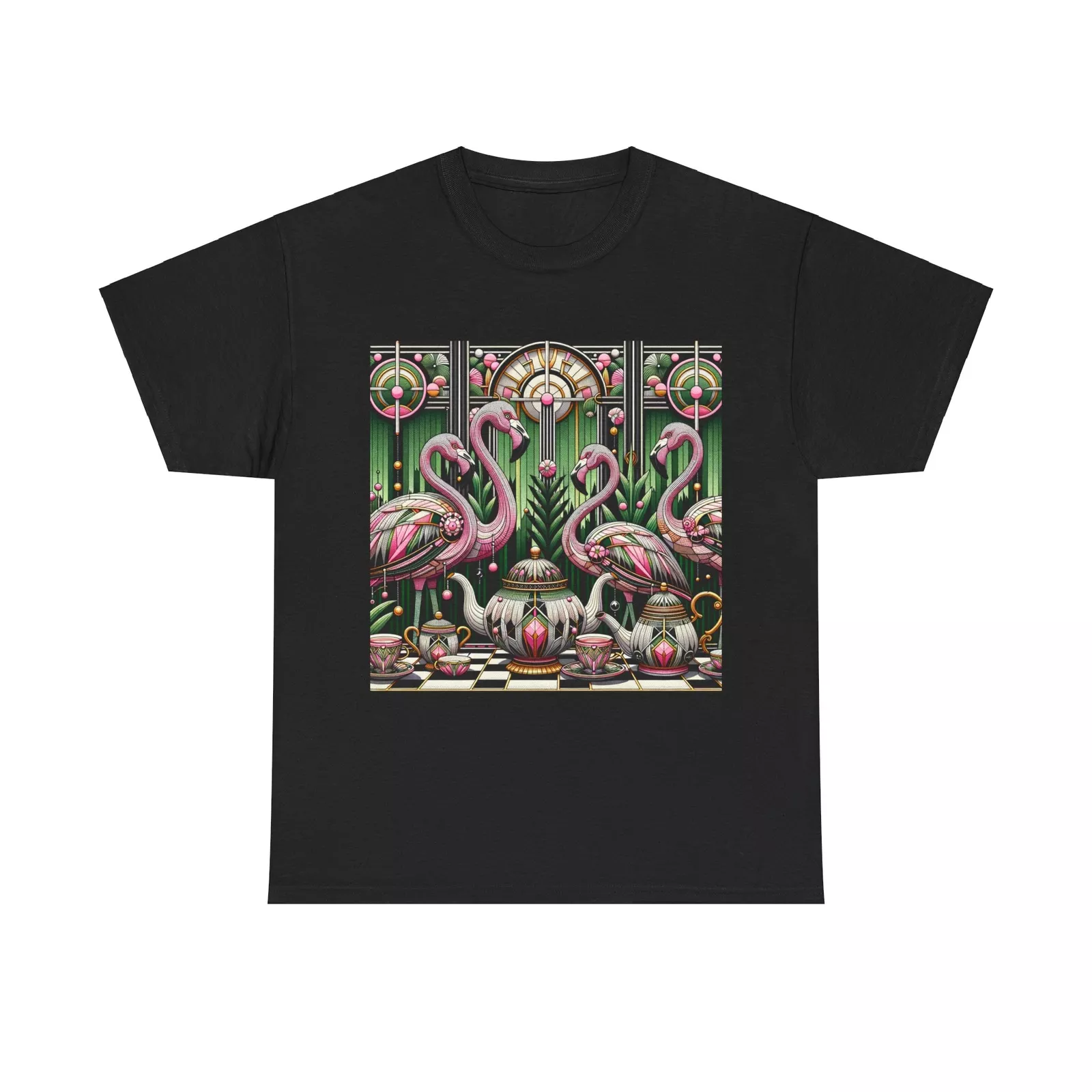 Art Deco Flamingo Tea Garden Illustration Classy Vacation - Walmart.com