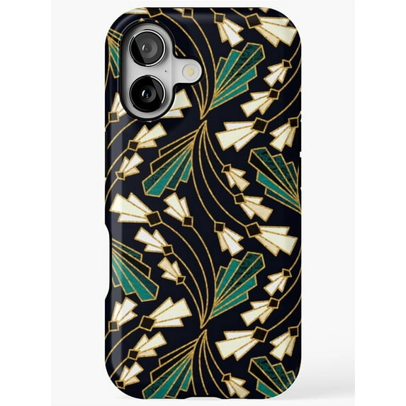 Art Deco Floral Twist Abstract Phone Case for iPhone 11 12 13 14 15 16 ...