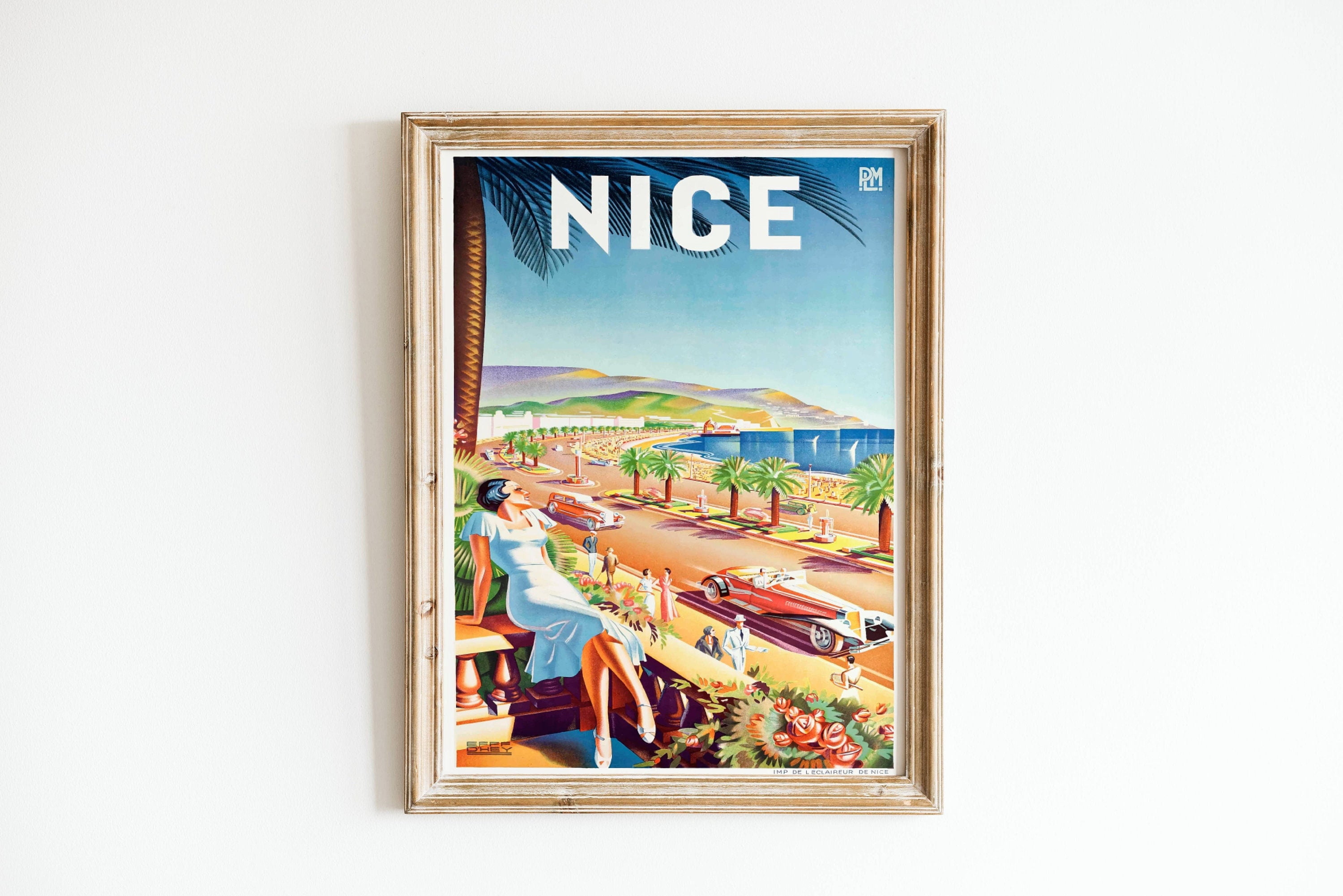 Art Deco French Riviera Travel Poster, Vintage Fashion Art , Poster ...