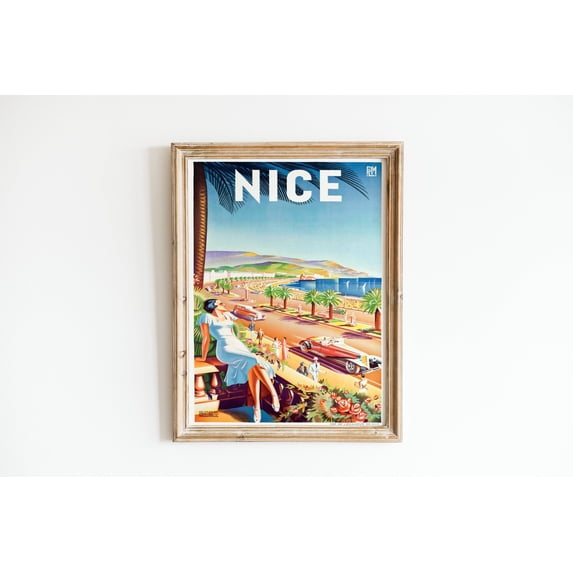 Art Deco French Riviera Travel Poster, Vintage Fashion Art , Poster ...