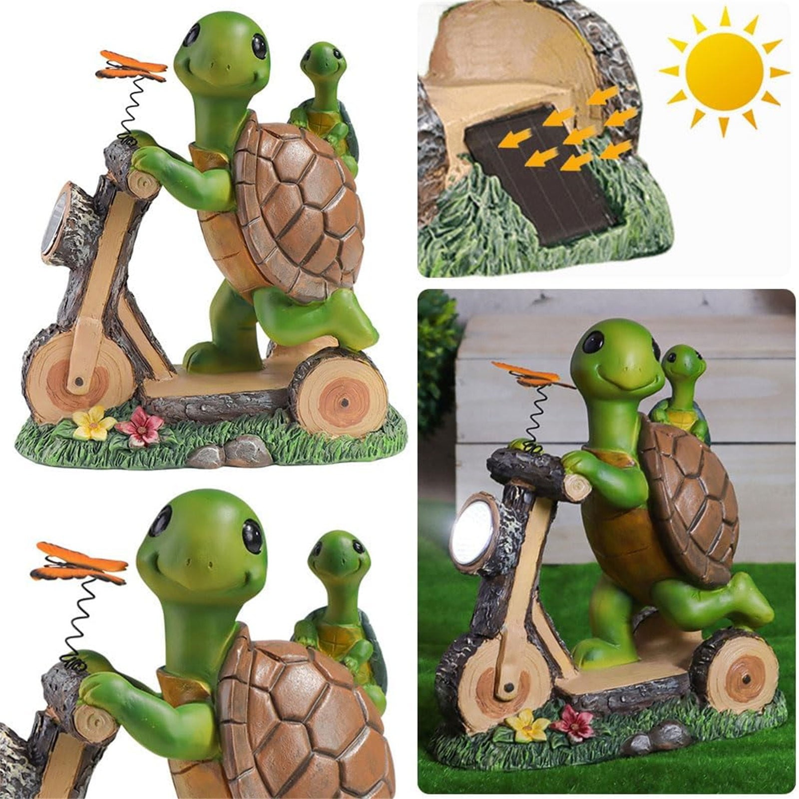 Art Deco Garden Decoration Two Animals Statue Solar Lights For Outdoor ...