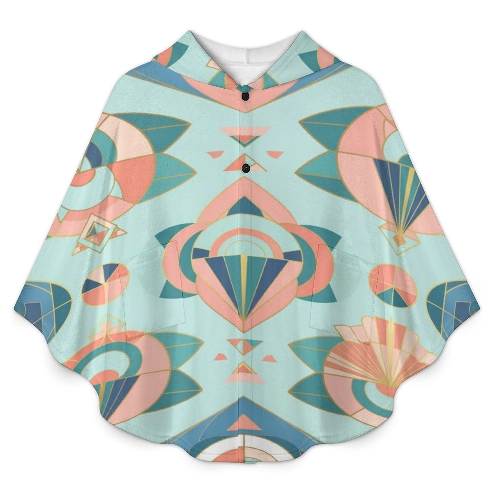 Art Deco Geometric Pattern Blanket Oversized Wearable Hooded Blanket ...