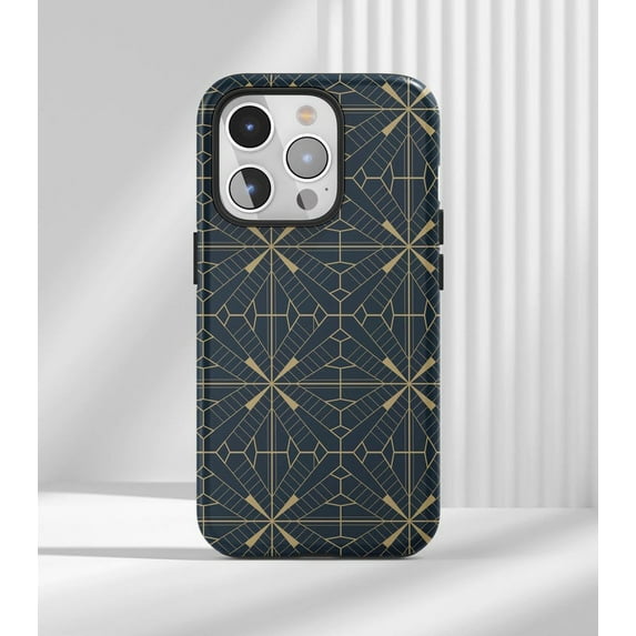 Art Deco Geometric Pattern Phone Case for iPhone 11 to 17 A Mobile ...