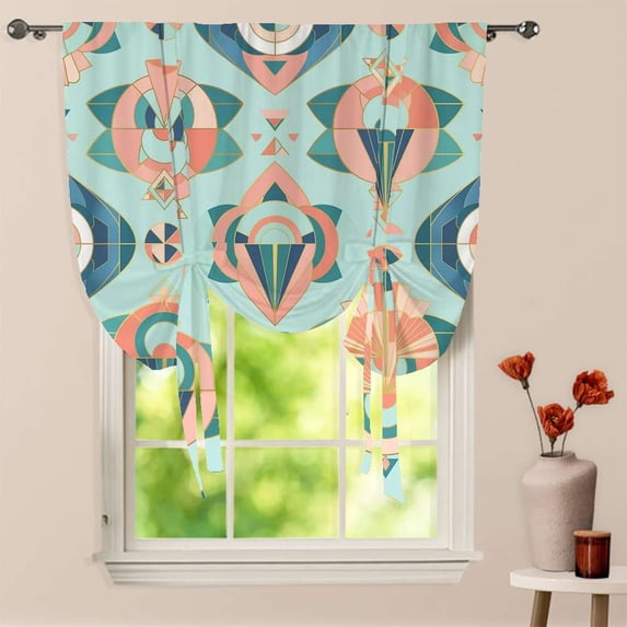 Art Deco Geometric Pattern Window Curtain for Living Room Roman Curtain ...