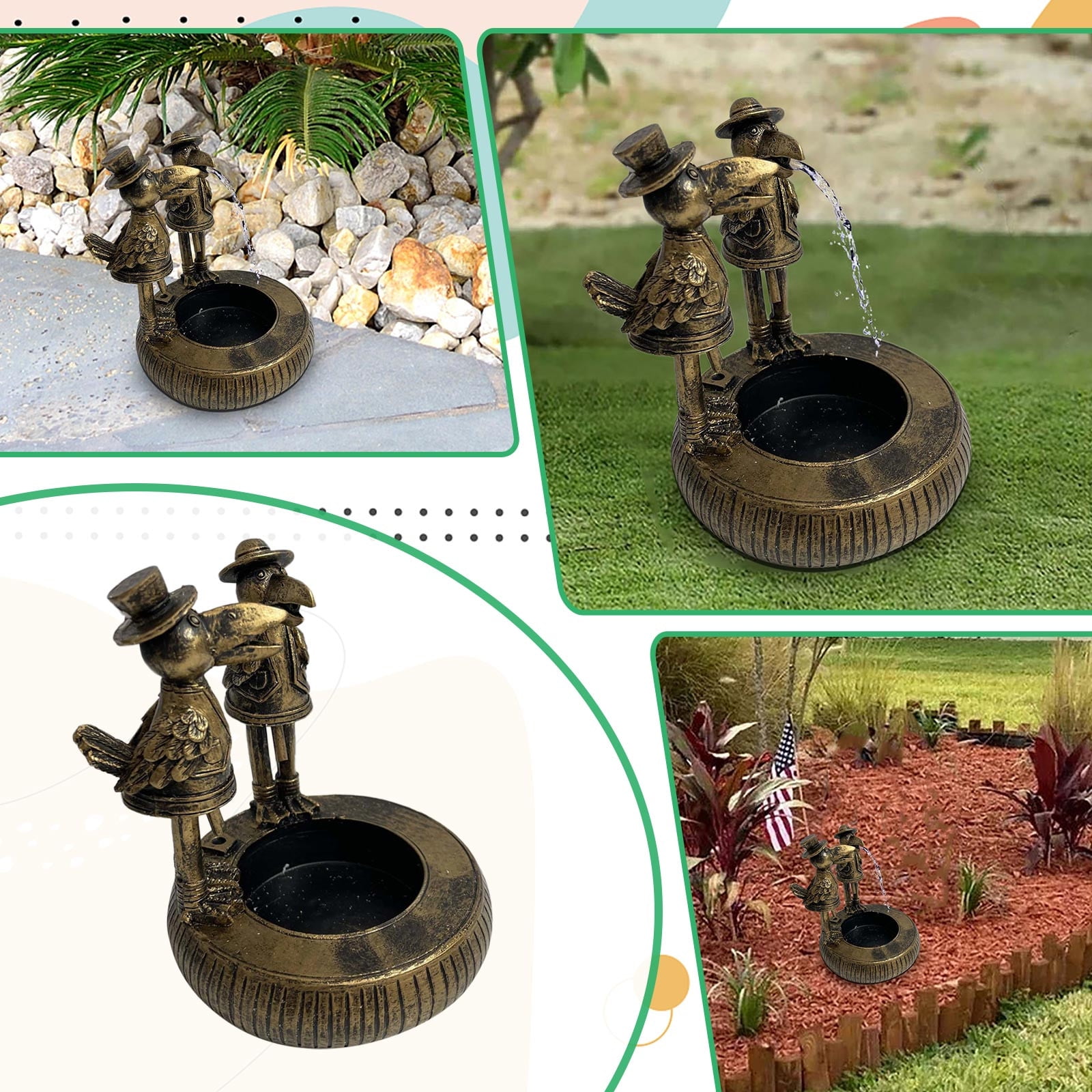 Art Deco Geyser Yard Art Decor Courtyard Art Decoration Funny Resin ...