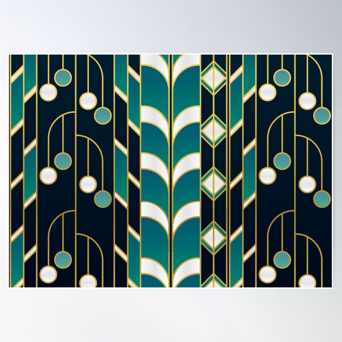 Art Deco Gradient Geometric Design Poster Wall Art, Modern Wall Decor ...