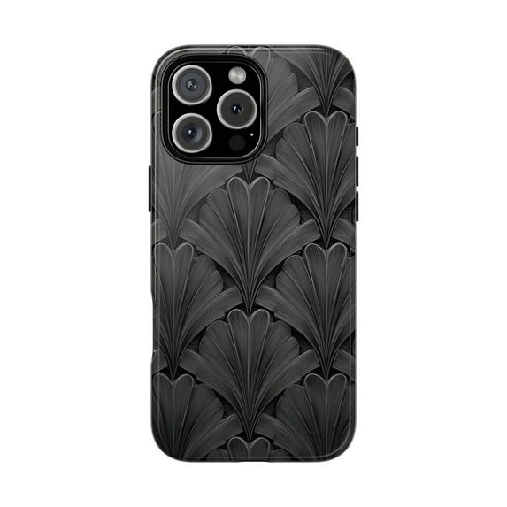 Art Deco Grayscale Dark Pattern Minimalist Abstract Art Phone Case with ...