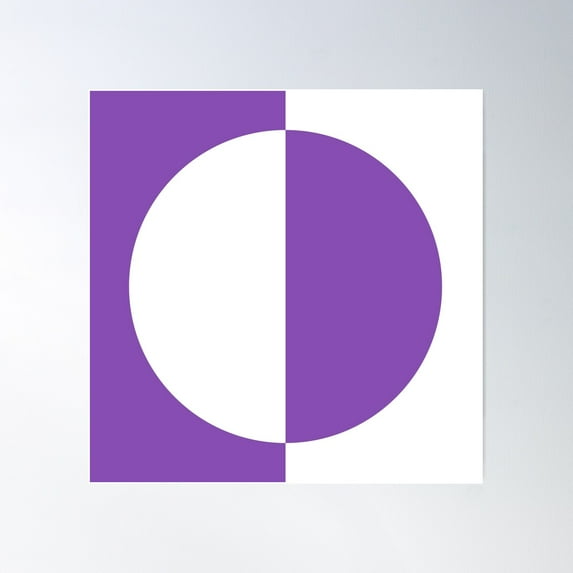 Art Deco Half Moon Geometric Circle - Purple Poster Wall Art, Modern ...
