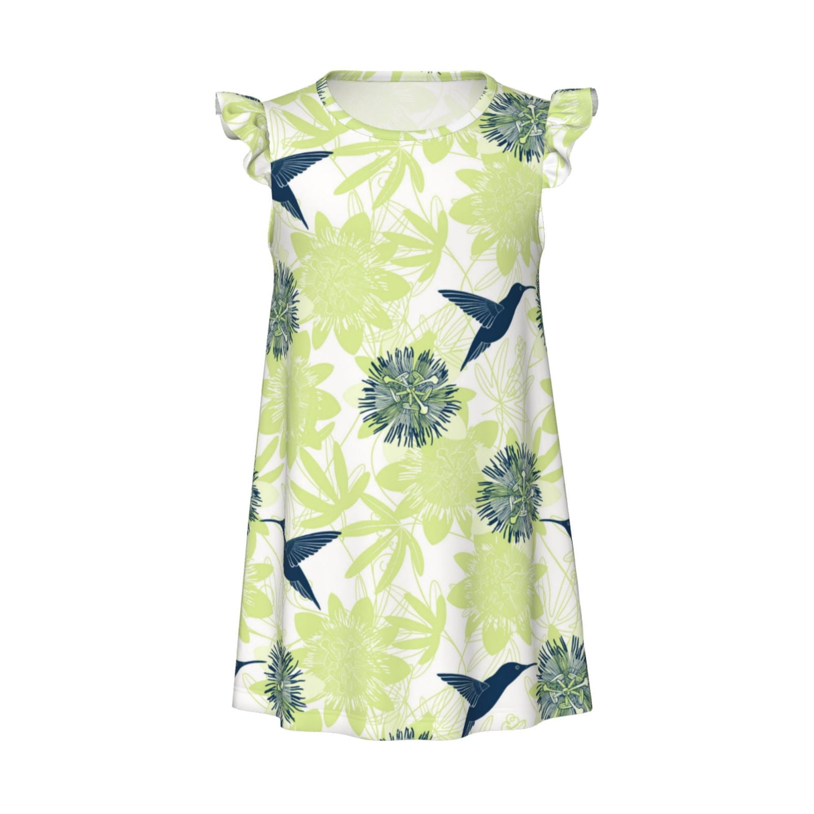 Art Deco Hummingbird Girls Nightgowns, Flutter Sleeve Pajamas ...