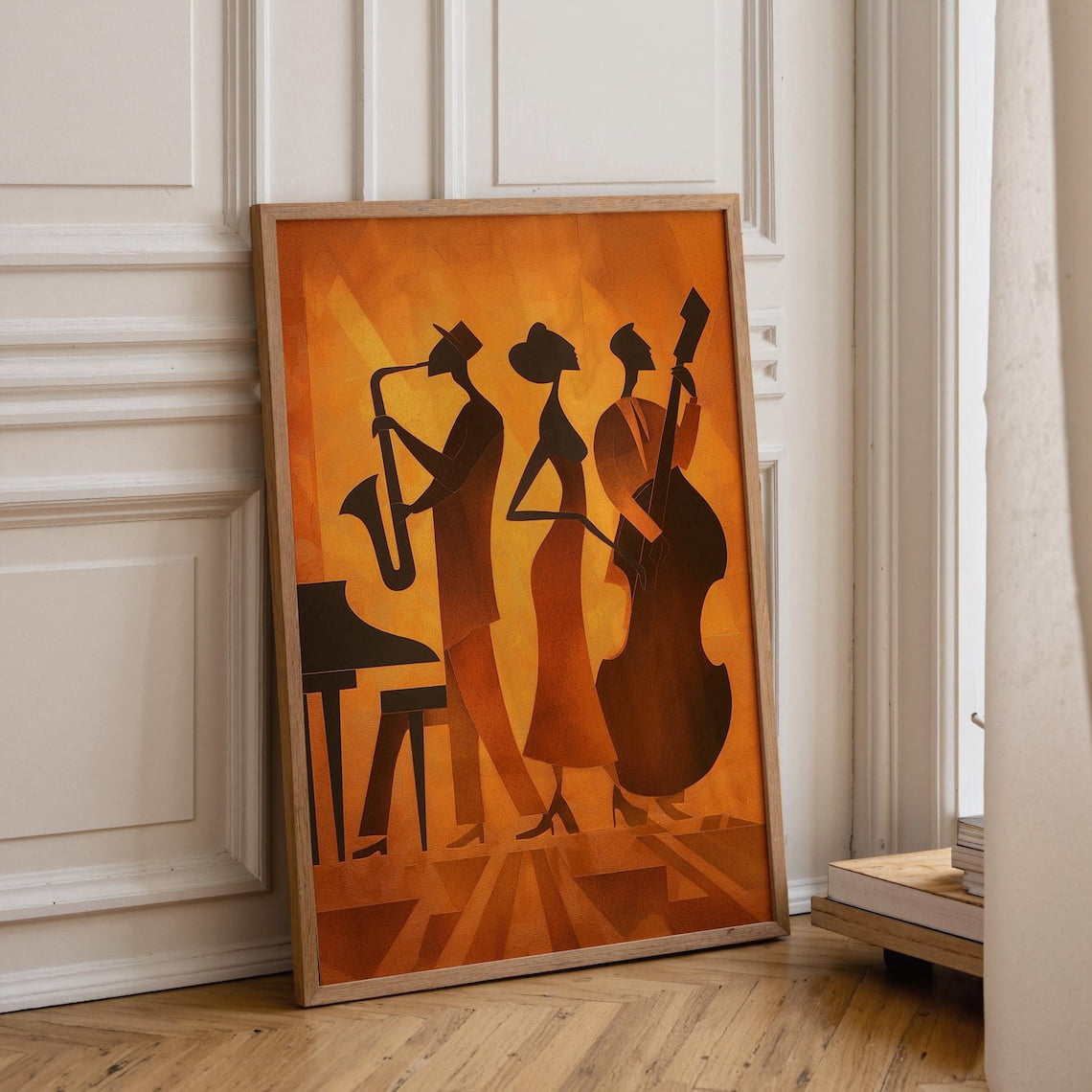 Art Deco Jazz Band Red Gold Music Vintage Lounge Graphic Poster ...