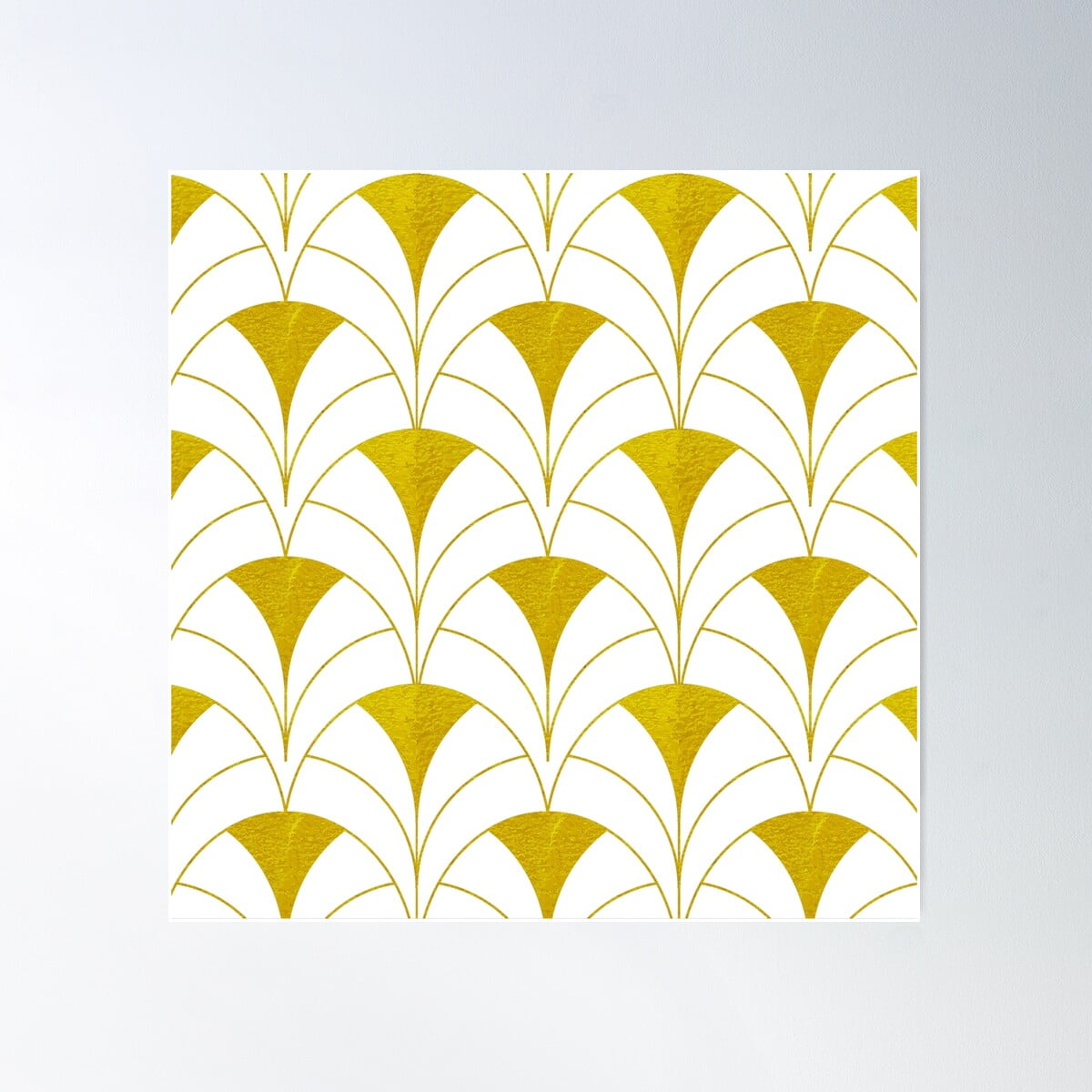 Art Deco Luxurious Golden-Hues And White Pattern Poster Wall Art ...