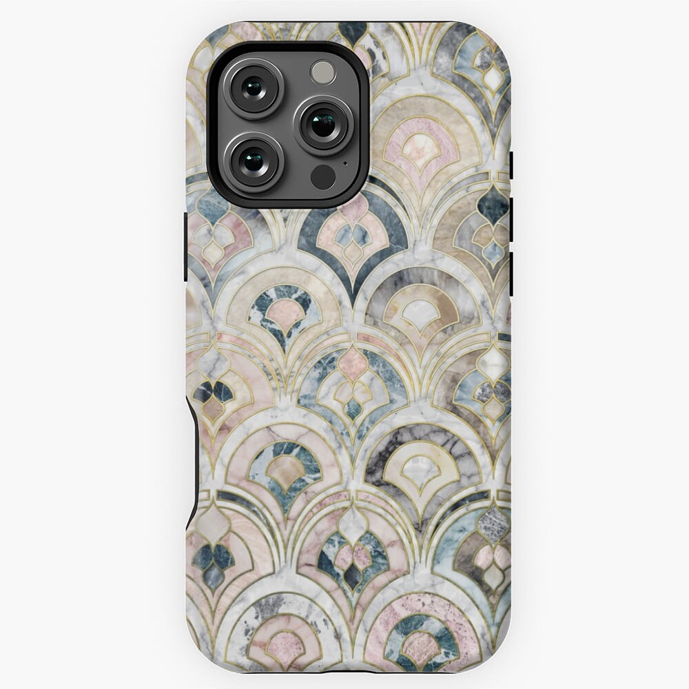 Art Deco Marble Soft Pastels Phone Case for iPhone 16 15 14 13 12 11 ...