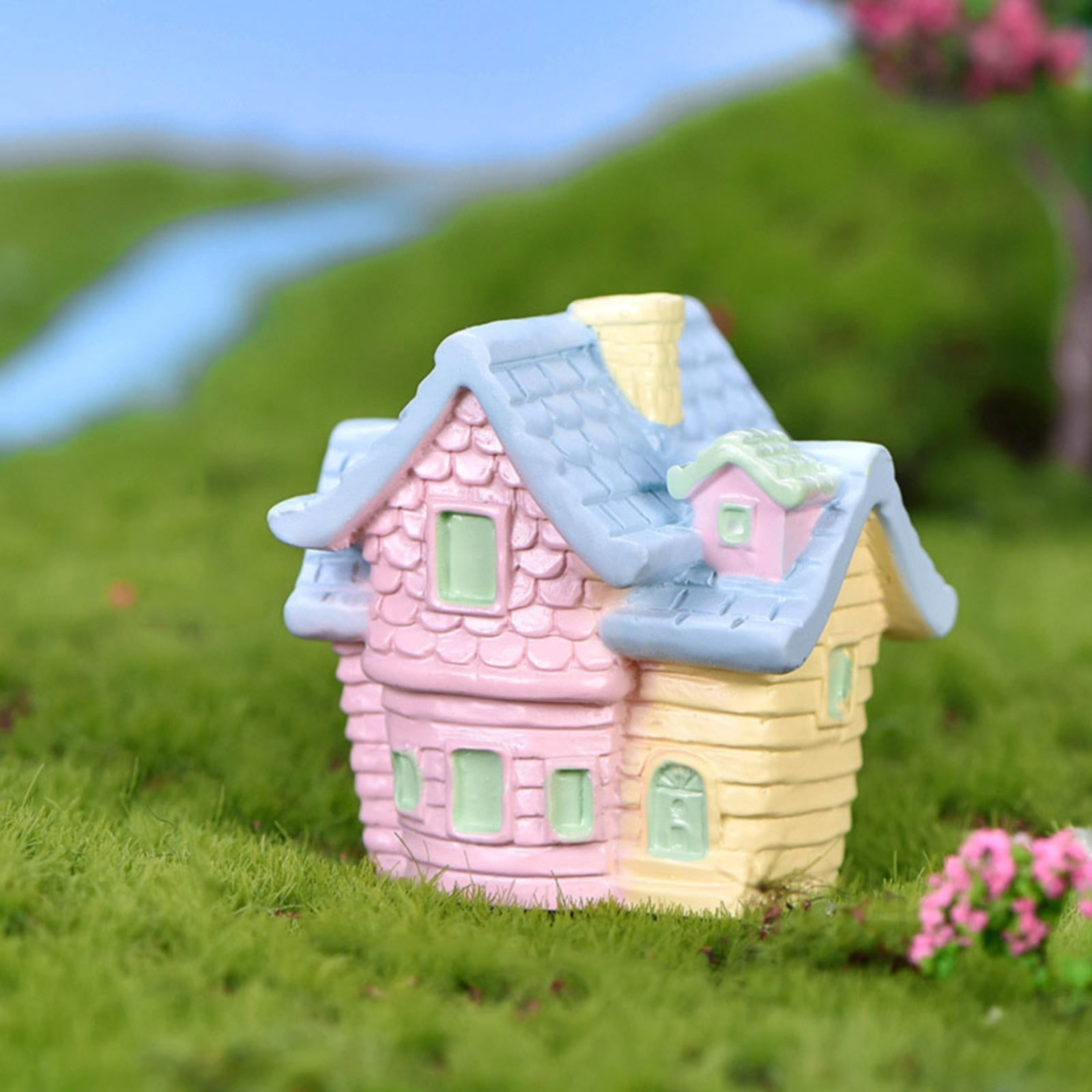Art Deco Miniature Fairy Garden Stone House Mini Resin House Fairy ...