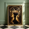 Art Deco Night Glamour Woman Illustration Gold Black Poster Unframed ...