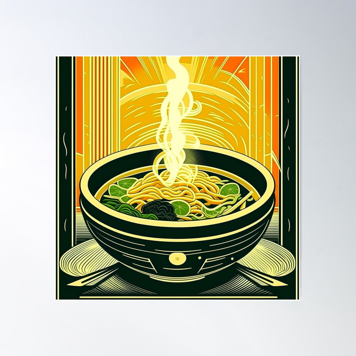 Art Deco Noods Poster Wall Art, Modern Wall Decor For Living Room ...