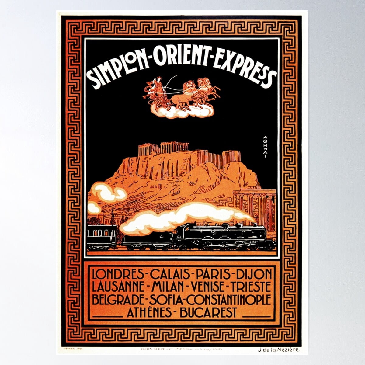 Art Deco Orient Express Advertising Athens Travel Ad Poster Wall Art ...
