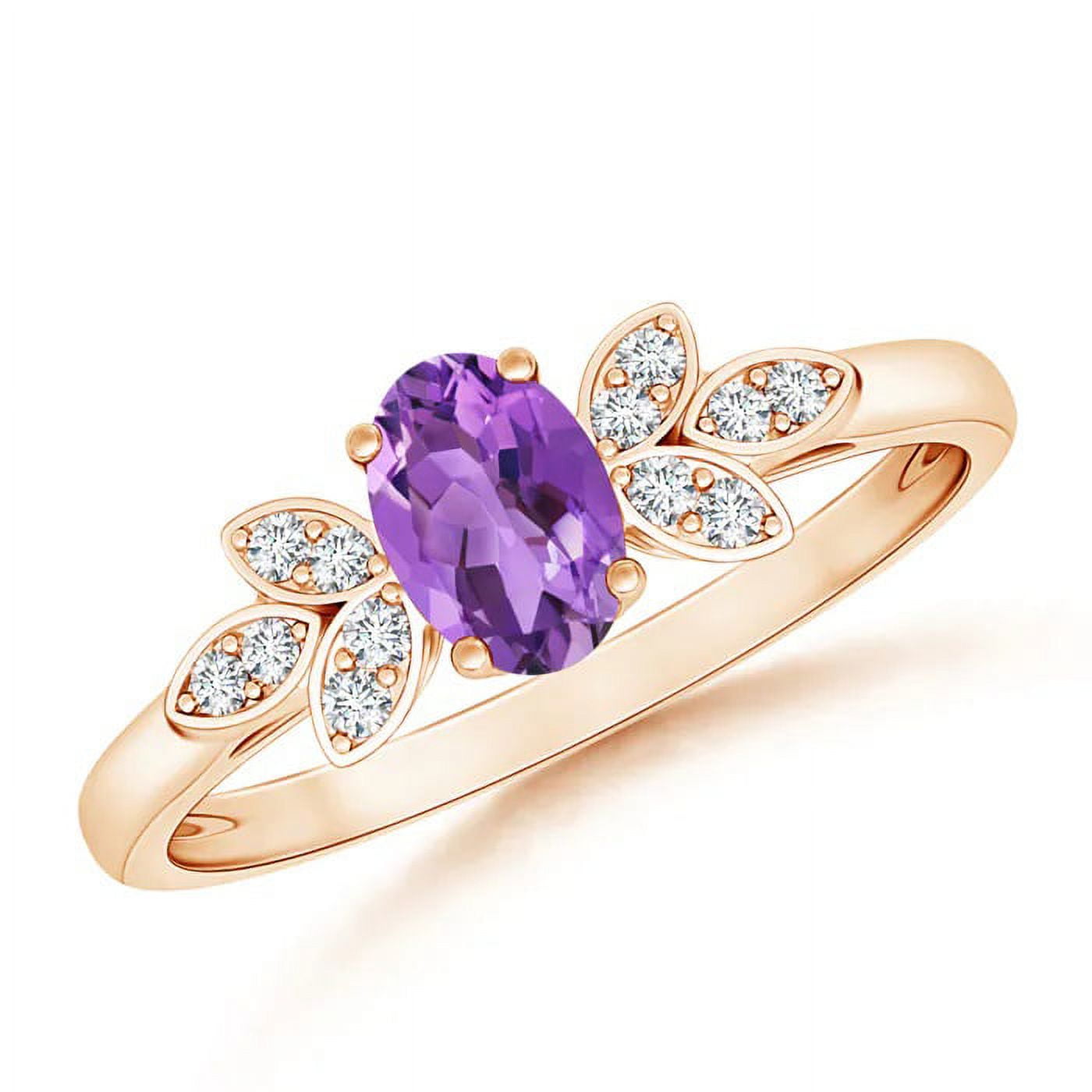 Art Deco Oval 0.75 Ctw Amethyst 925 Silver Rose Plated Women Wedding ...