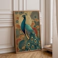 Art Deco Peacock Elegant Gold Teal Bird Illustration Luxurious Vintage ...