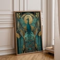 Art Deco Peacock Wall Art Teal and Gold Elegant Bird Vintage Glam Home ...