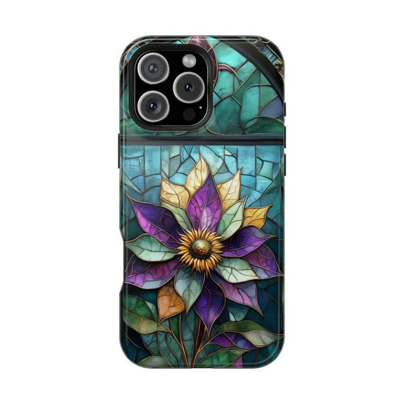 Art Deco Purple & Gold Passion Flower Graphic Case for iPhone 11,12,13 ...