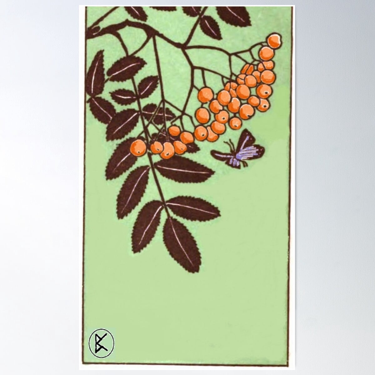 Art Deco Rowan With Butterfly Vintage Poster Wall Art, Modern Wall ...