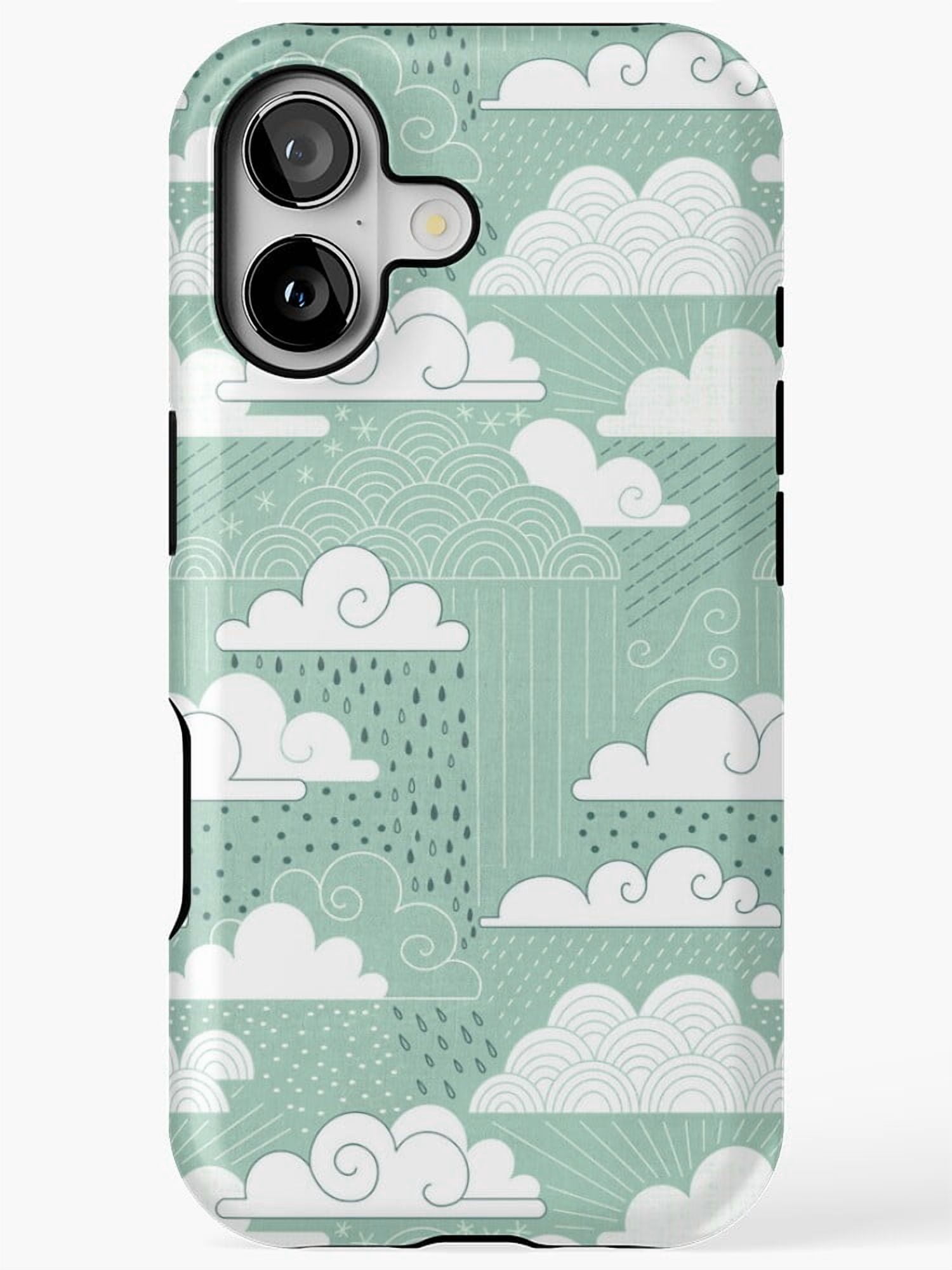 Art Deco Sage Showers Retro Phone Case for iPhone 11 12 13 14 15 16 17 ...