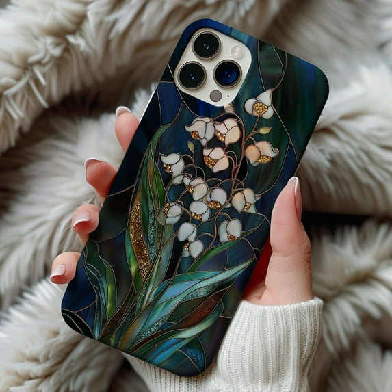 Art Deco Stained Glass Style Lily of the Valley Phone Case with iPhone ...