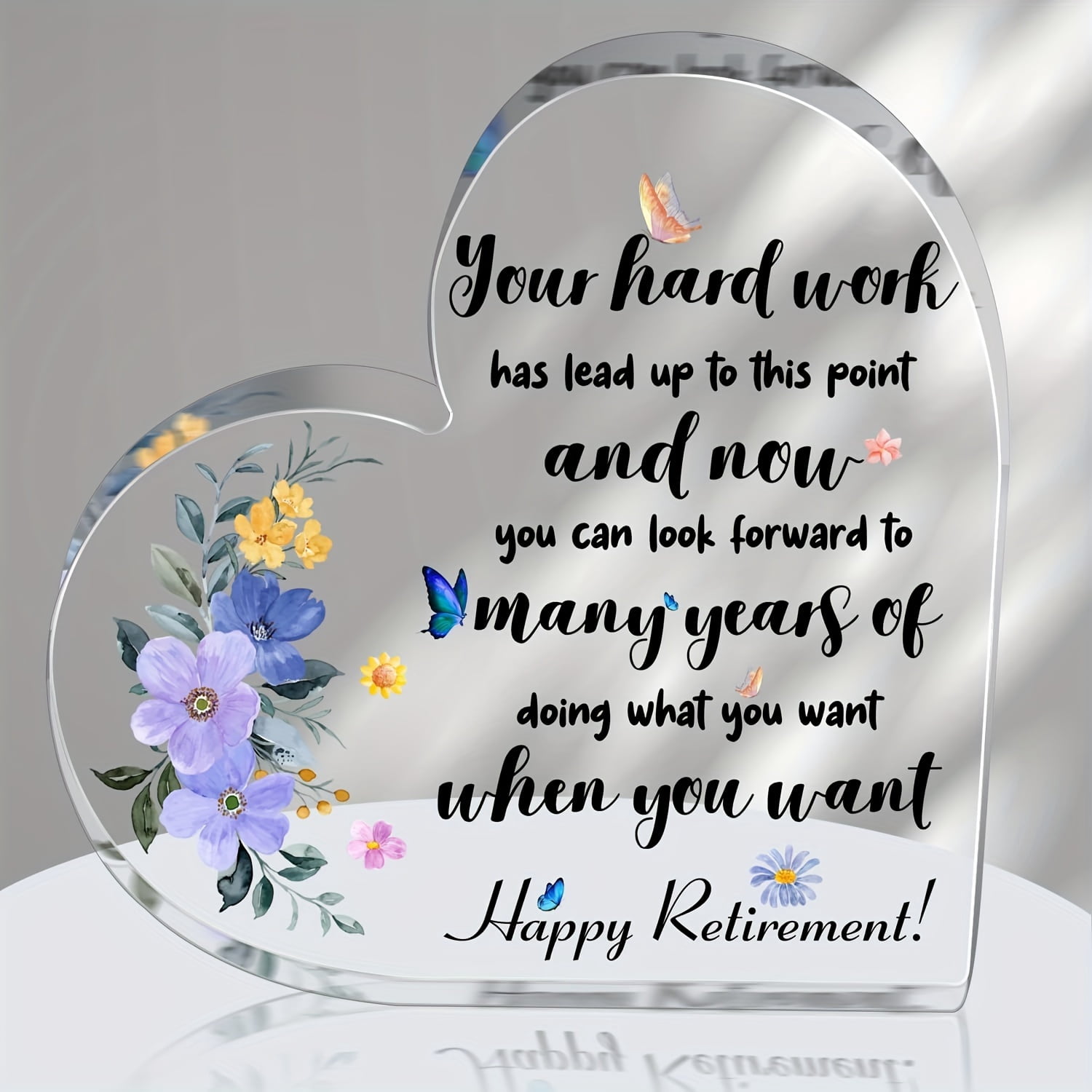 Art Deco Style Acrylic Pedestal with Inspirational Retirement Message ...