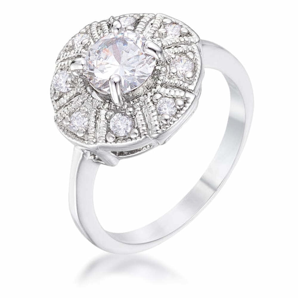 Art Deco Style Ring Queen Mary Ring Dome Ring 2.2 Ct Diamond 14K White Gold Over - Walmart.com