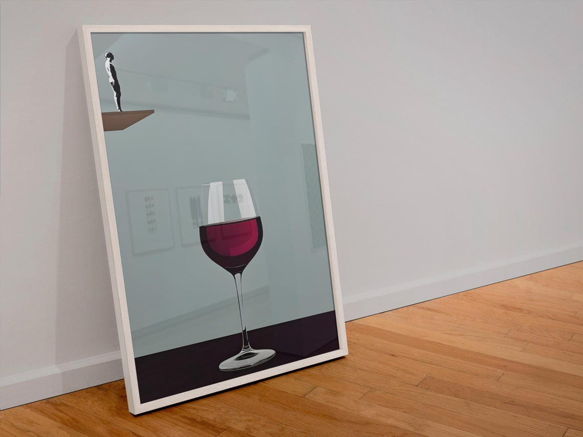 Art Deco Style Wine Illustration Wooden Wall Art Ready to Hang ...