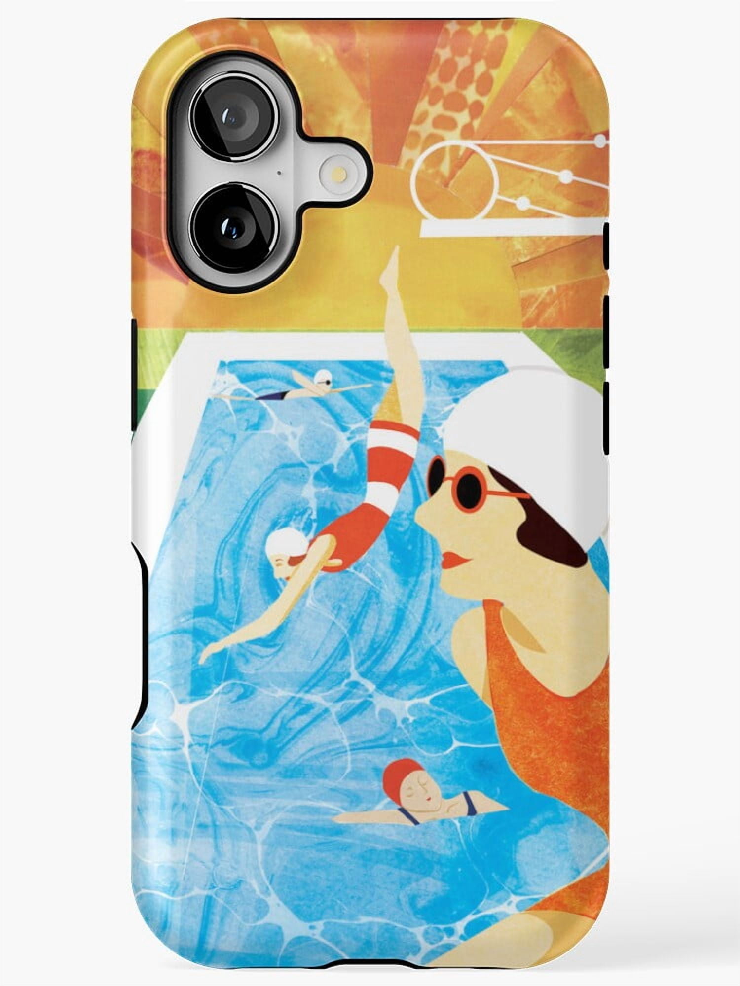 Art Deco Swimmers Retro Vintage Pattern Design Phone Case for iPhone 11 ...