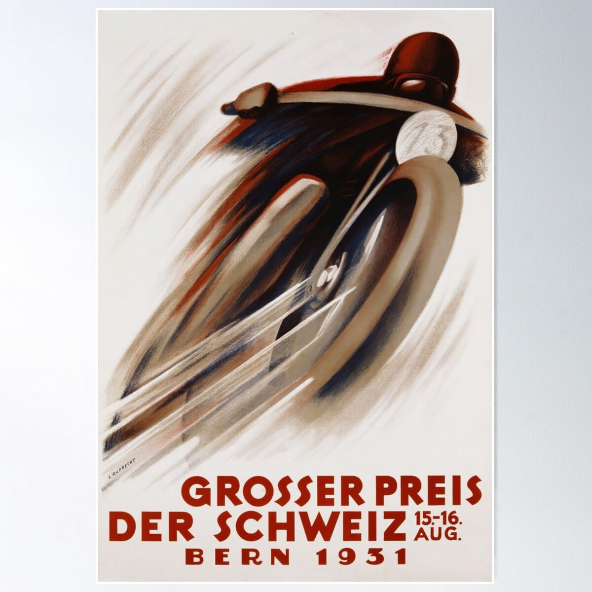 Art Deco Swiss Motorcycle Advert Motor Sport Poster Wall Art, Modern ...
