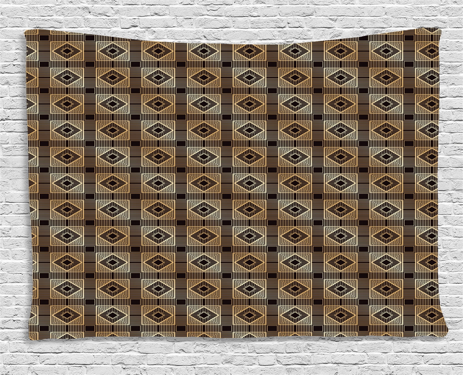 Art Deco Tapestry, Castellated Form of Symmetric Diversified Diamond ...